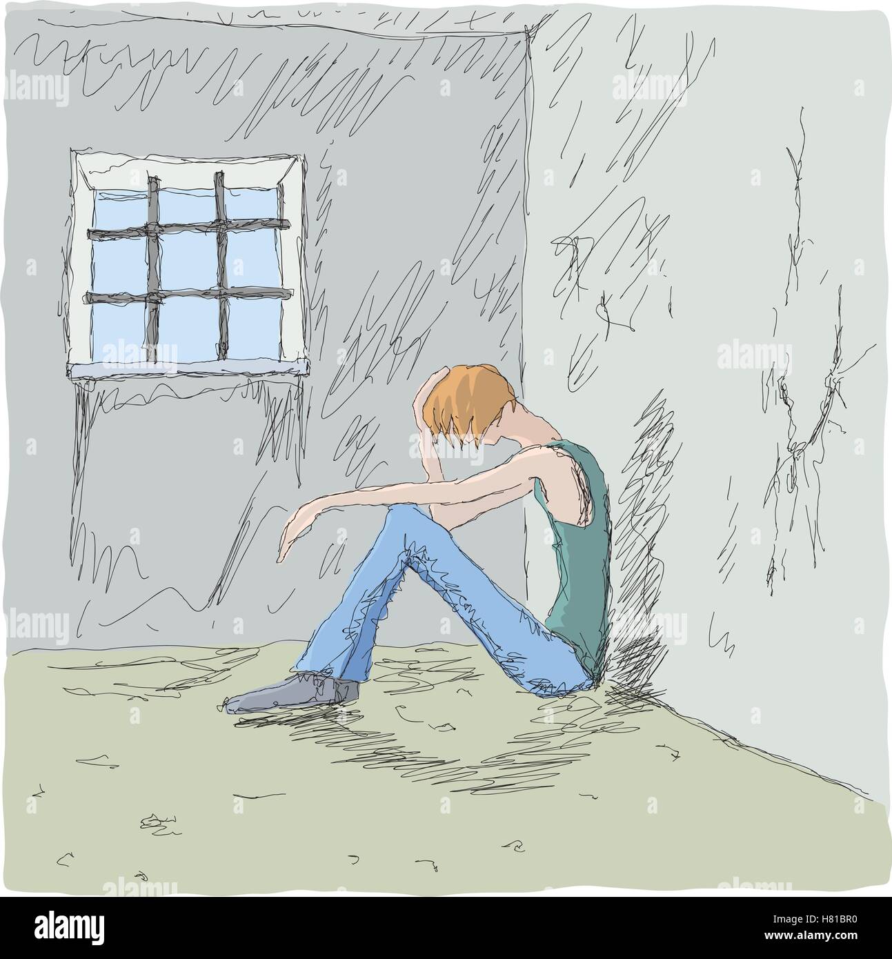 Sad desperate Stock Vector Images - Alamy