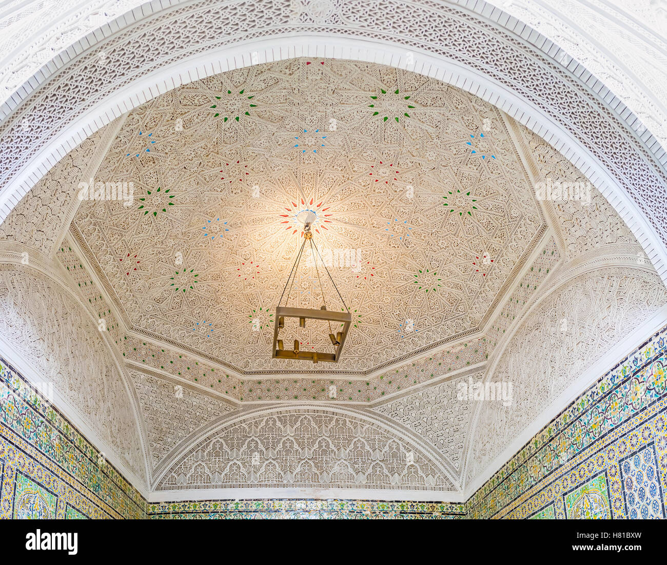 The posh arabic interior of Virgil Room, decorated with the carved ...