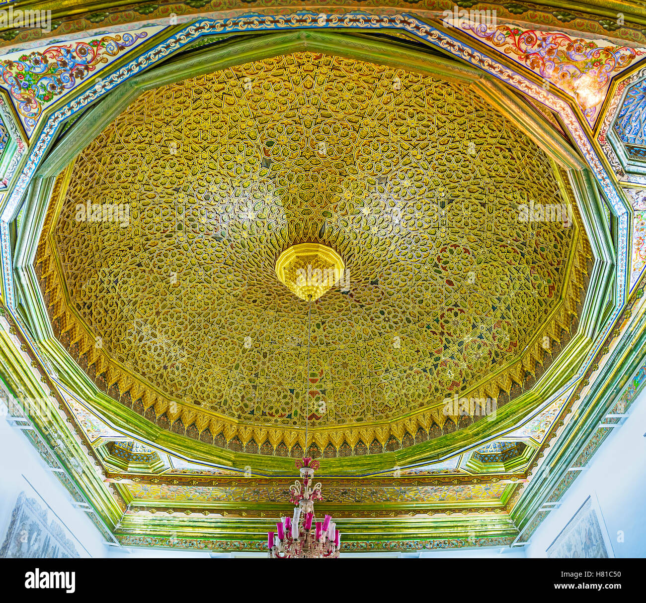 The great golden cupola of the Sousse Room in Bardo National Museum ...