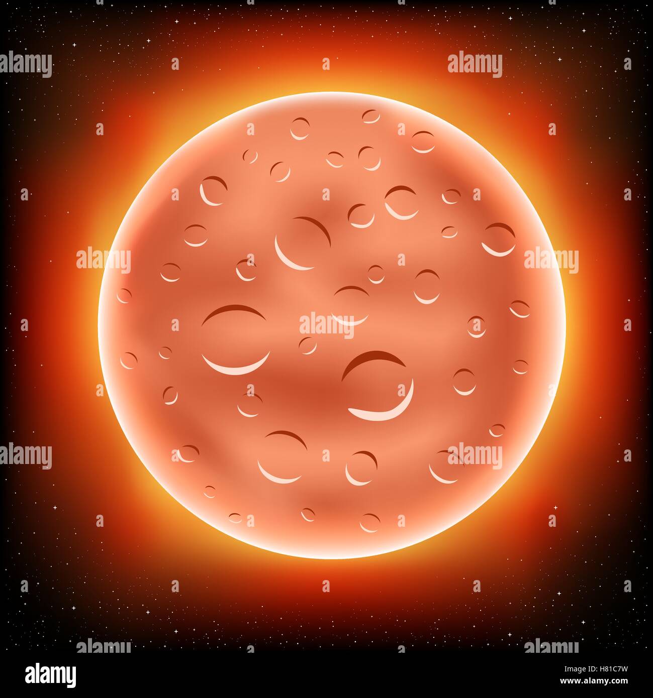 Planet mars night sky Stock Vector Images - Alamy