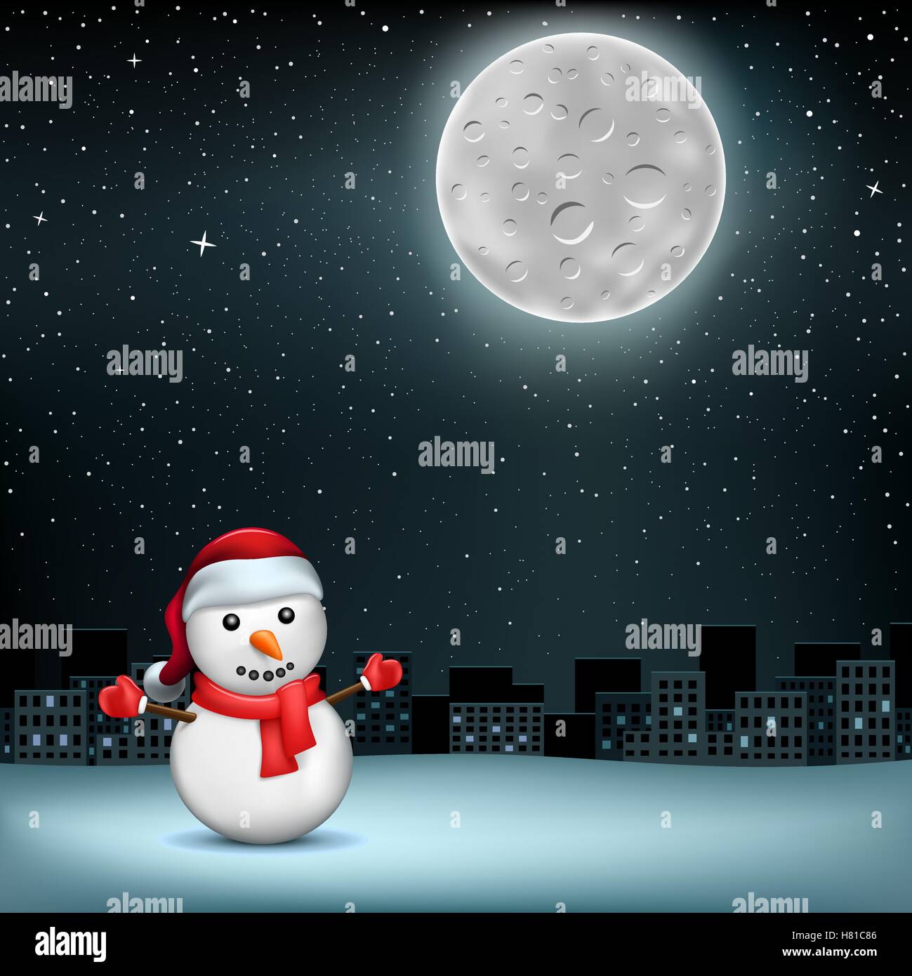 snowman stars moon sity Stock Vector Image & Art - Alamy