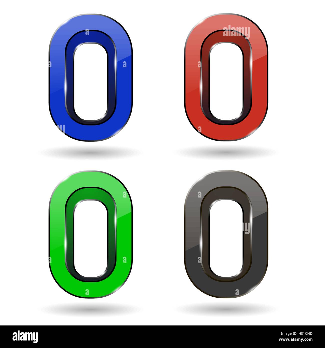 Set of Colored Icons. Letter o Stock Vector Image & Art - Alamy