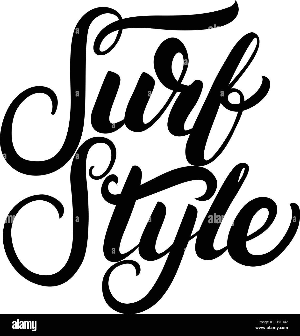 Surf Style hand written calligraphy lettering. Isolated on white ...
