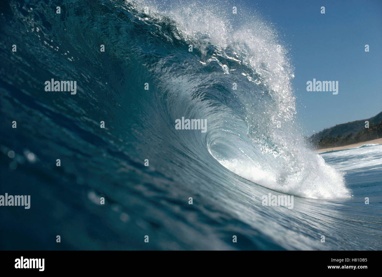 Waves Oahu Hawaii Stock Photo Alamy