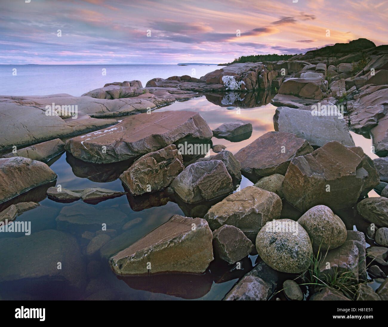 Red Rock Point, Georgian Bay, Lake Huron, Ontario, Canada Stock Photo ...