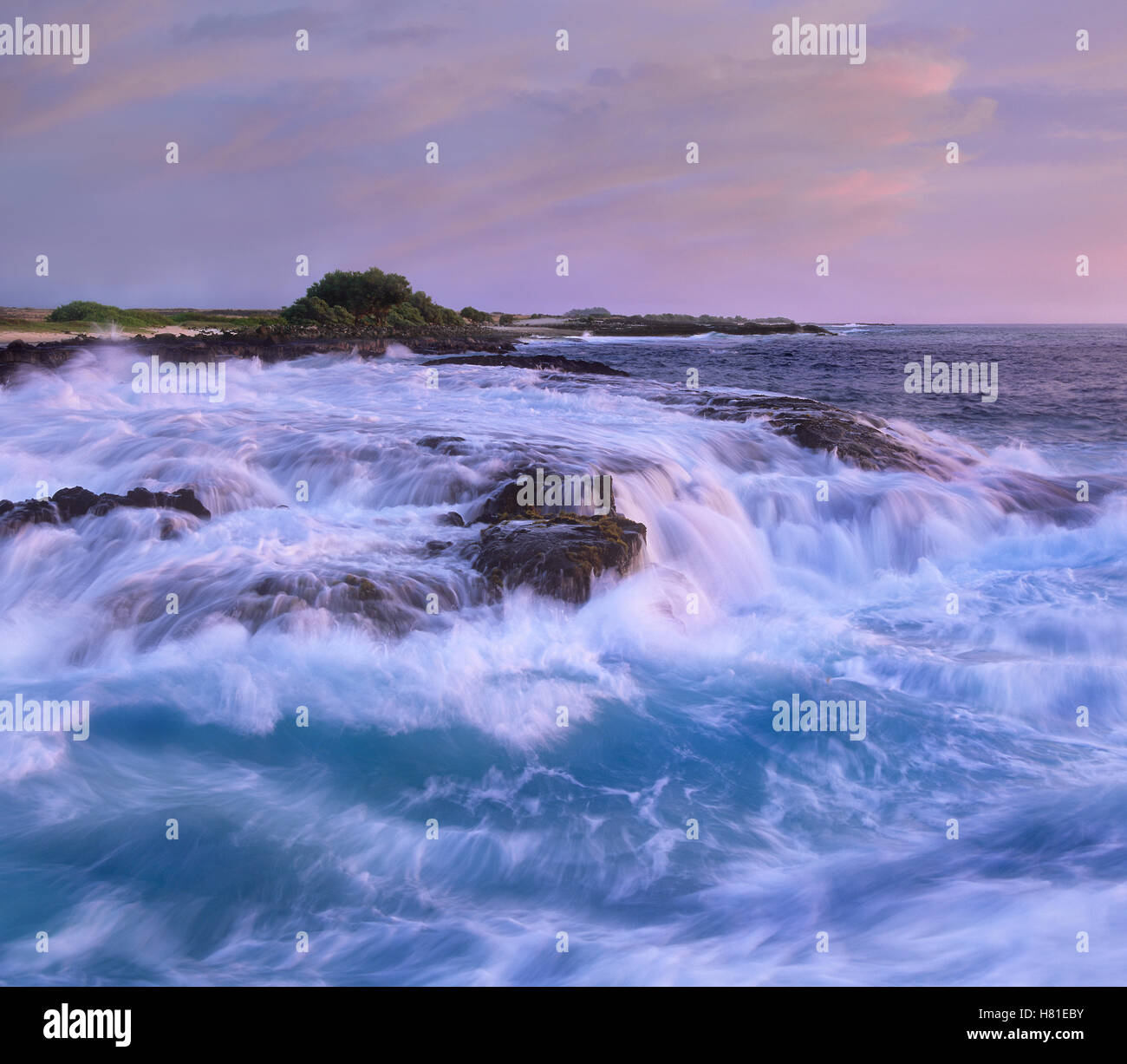 Wawaloli Beach at twilight, Big Island, Hawaii Stock Photo - Alamy