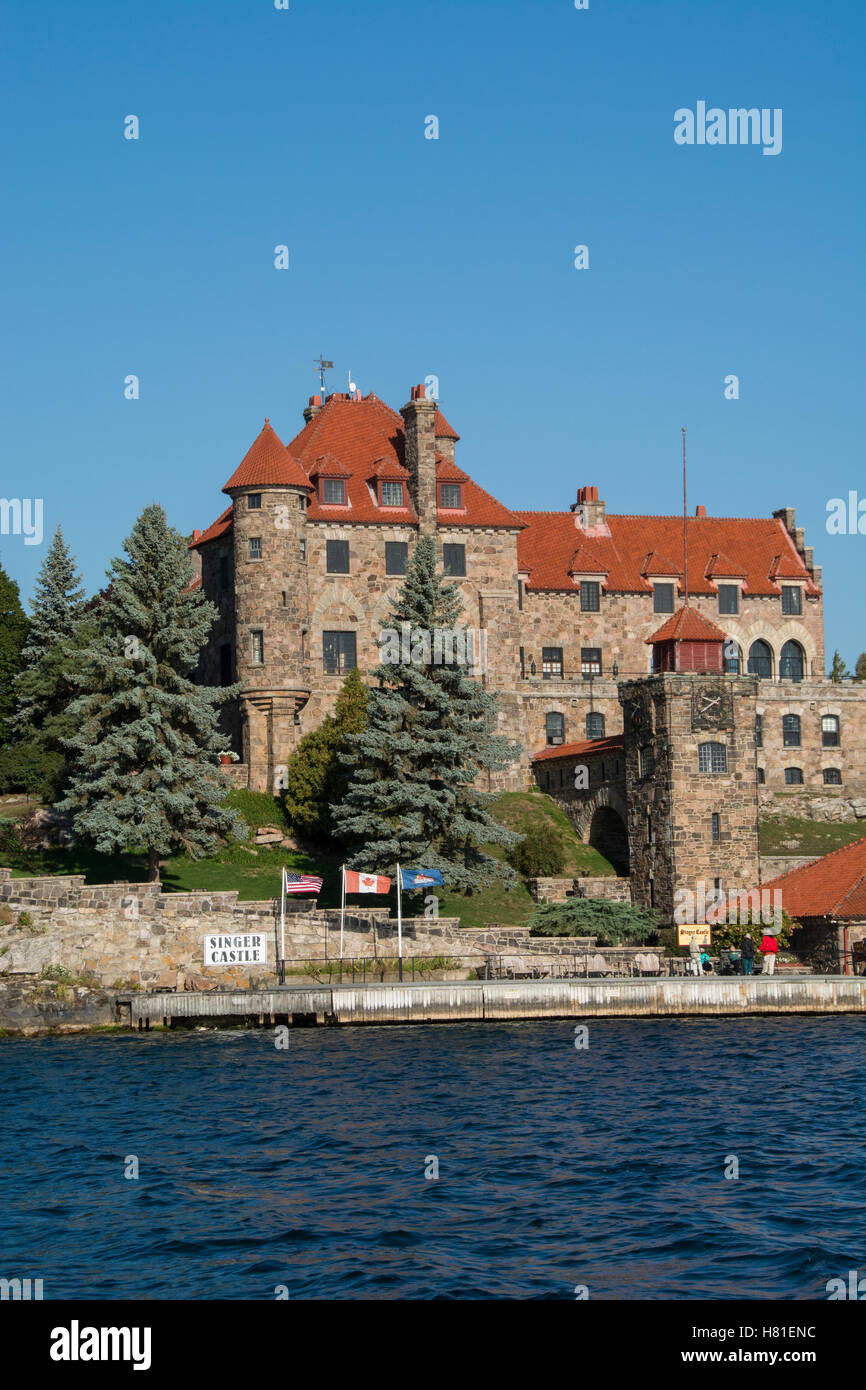 New York, Chippewa Bay, Hammond, Dark Island. St. Lawrence Seaway view ...