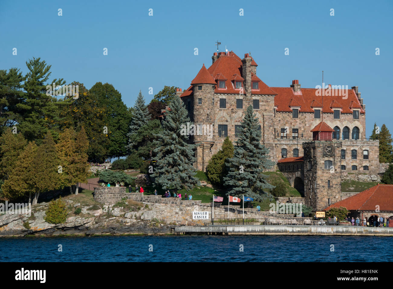 New York, Chippewa Bay, Hammond, Dark Island. St. Lawrence Seaway view ...