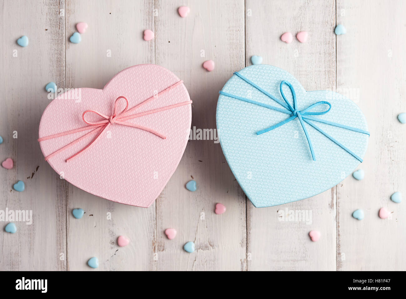 Heart shaped gift boxes Stock Photo - Alamy
