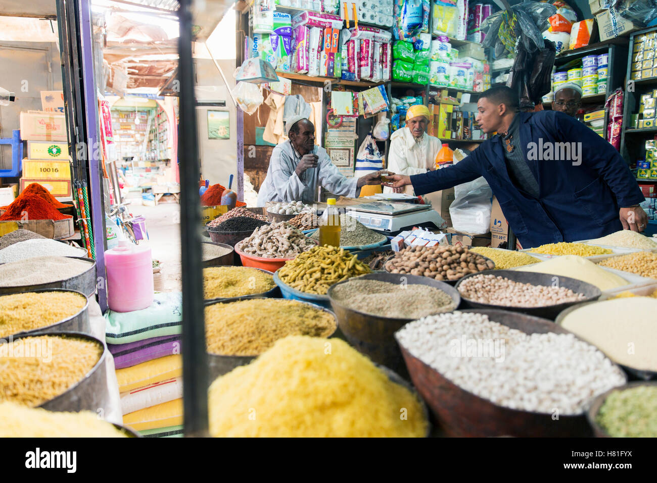 Morocco,Rissani, souk,spice merchant Stock Photo - Alamy