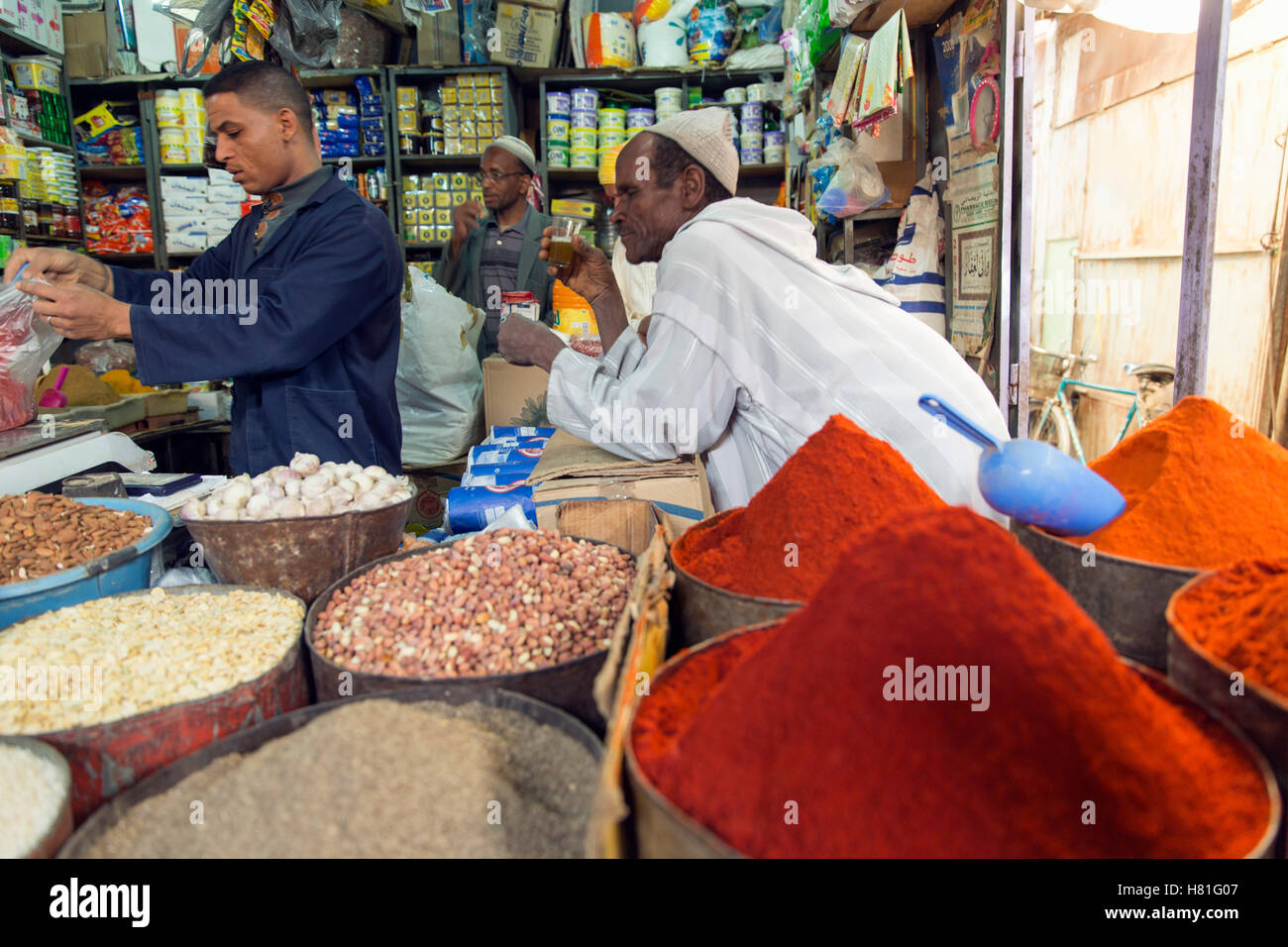Morocco,Rissani, souk,spice merchant Stock Photo - Alamy