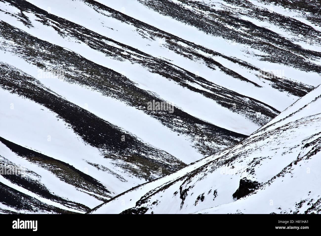 Snow-covered slopes, Iceland Stock Photo - Alamy