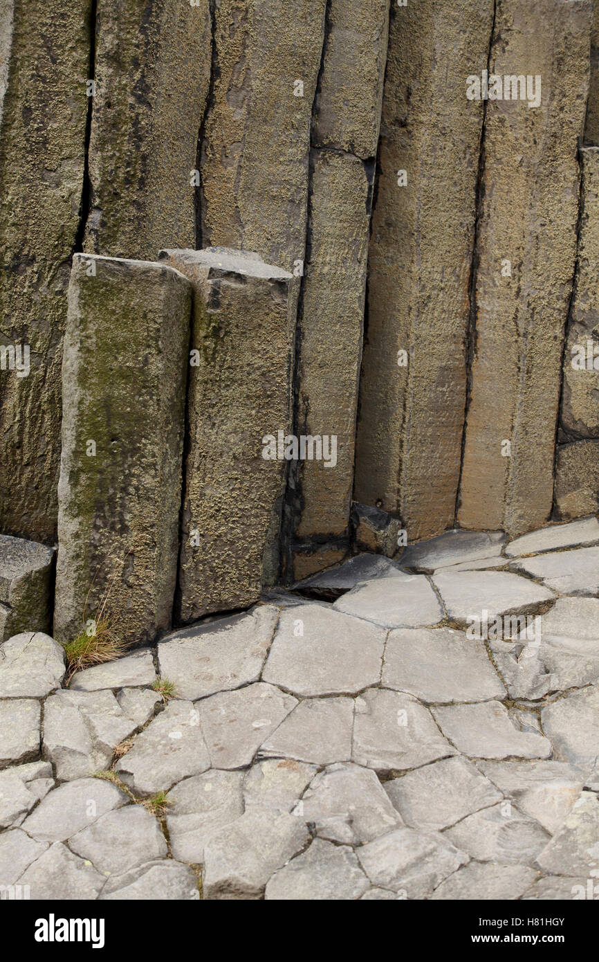 Panska Skala columnar basalt formation, Ceska Kamenice, Czech Republic ...