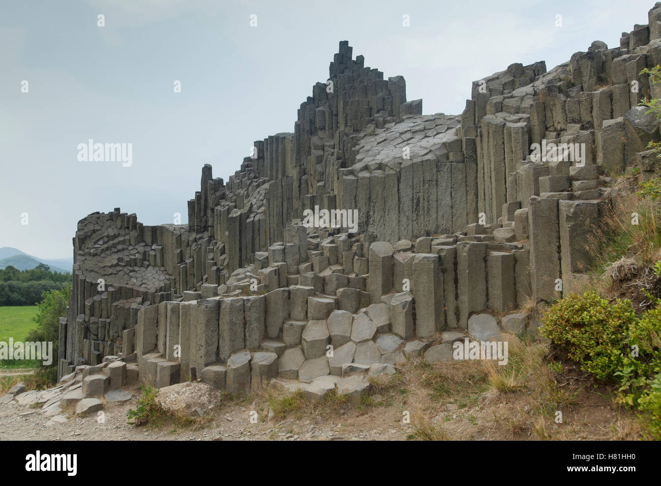 Panska Skala columnar basalt formation, Ceska Kamenice, Czech Republic ...