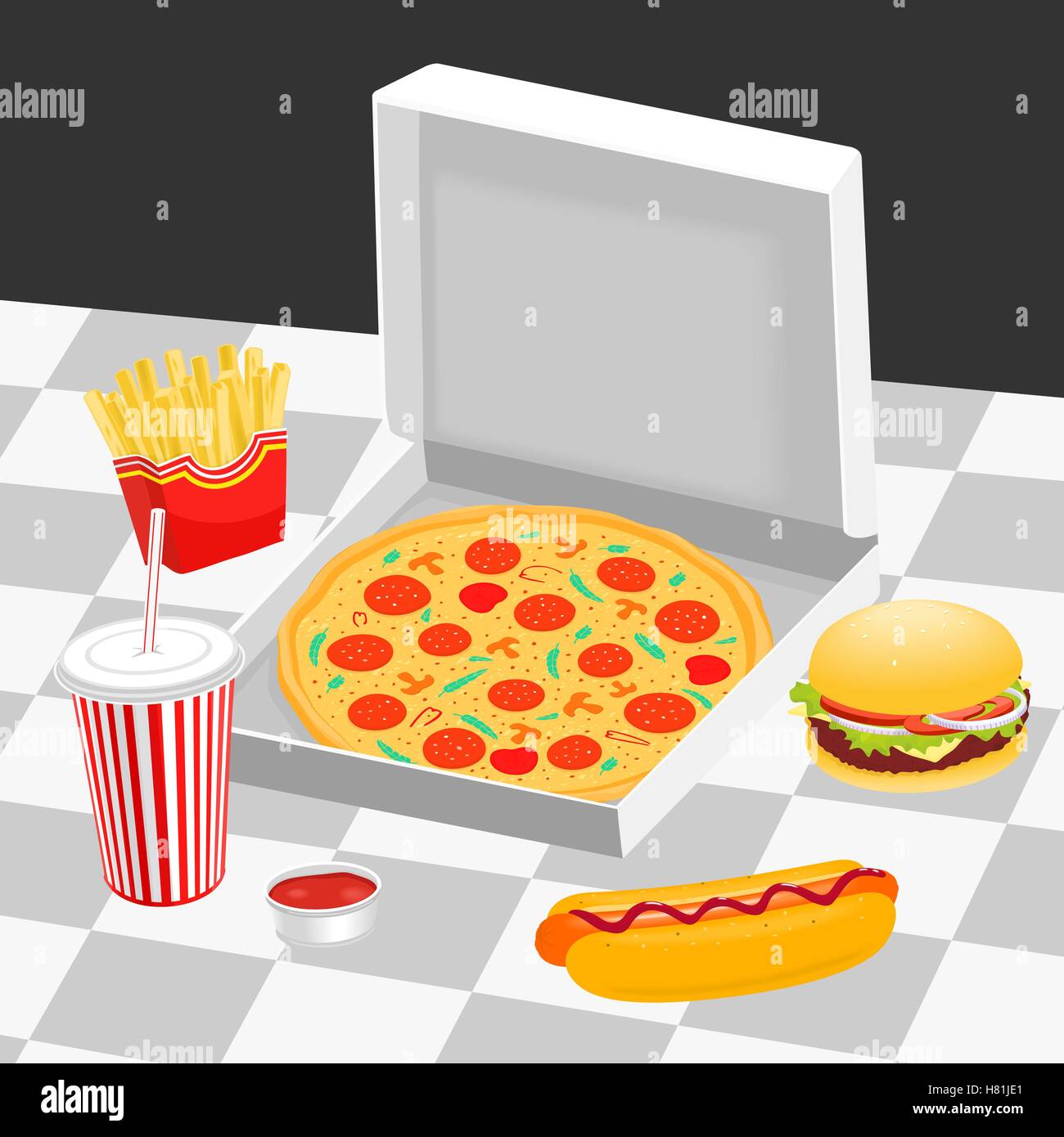 Delicious sandwich on table Stock Vector Images - Alamy