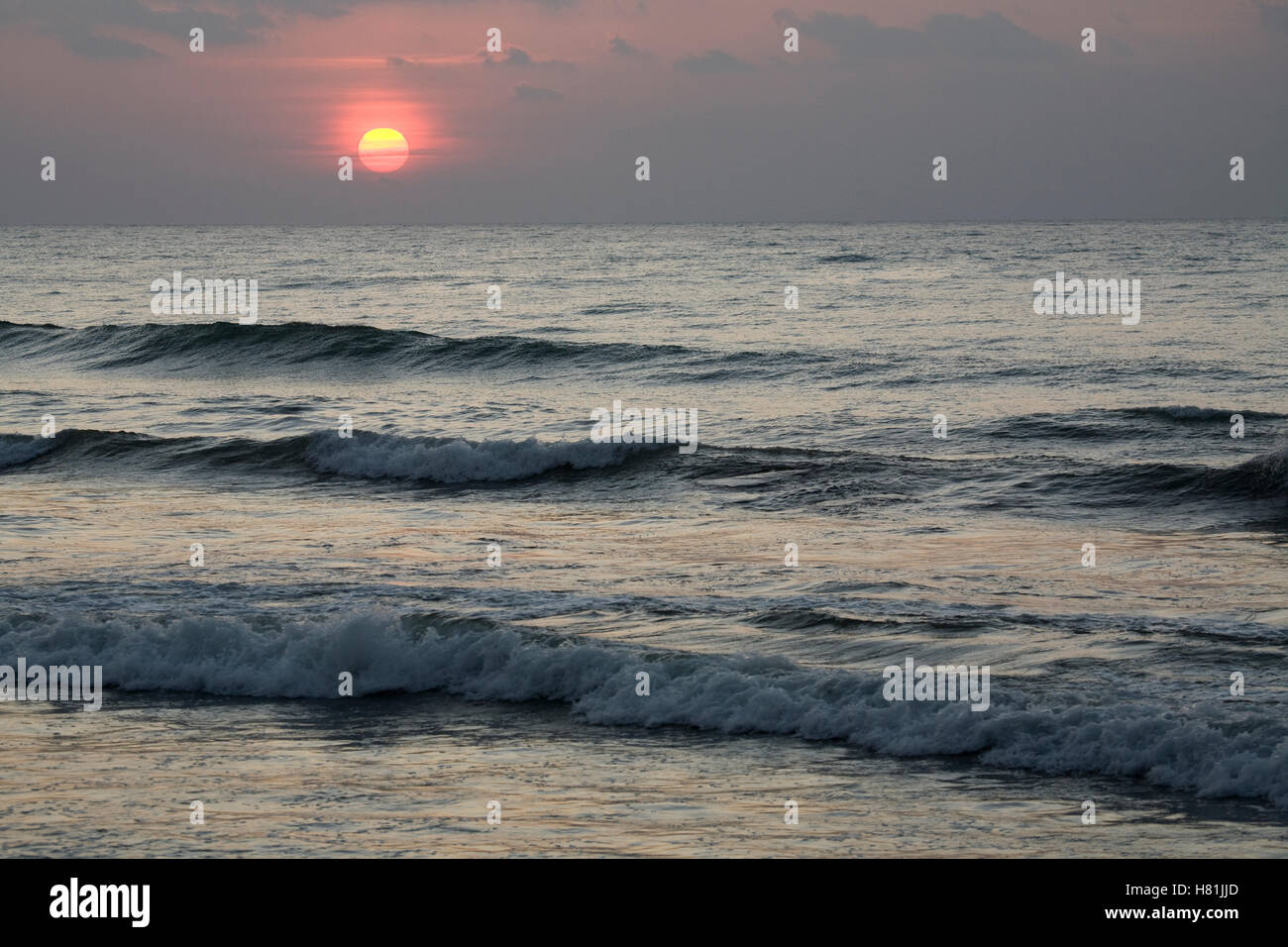 Sunrise over Arabian Sea, Hawf Protected Area, Yemen Stock Photo - Alamy