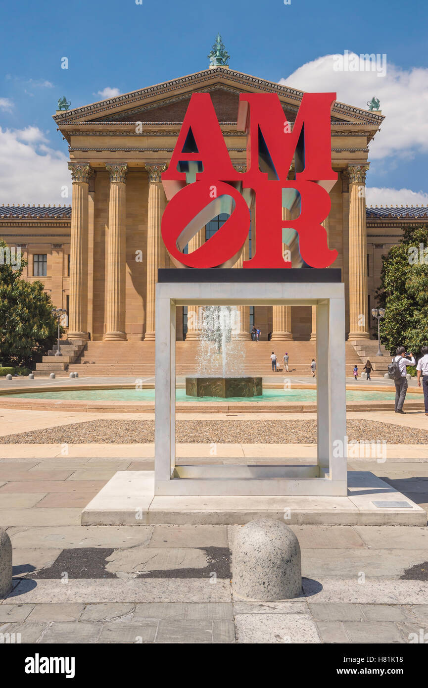 AMOR sculpture by Robert Indiana, on the steps of the Philadelphia ...