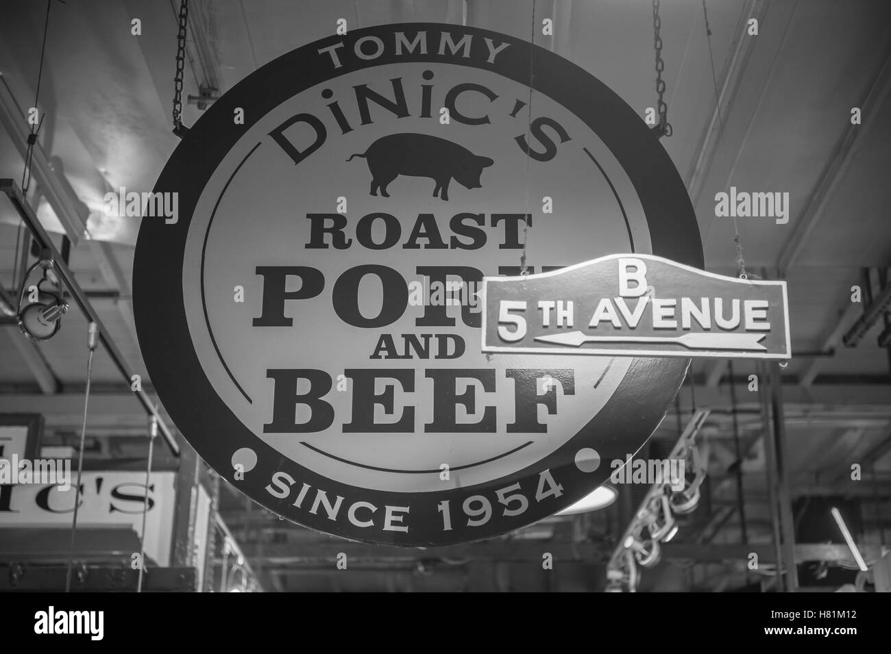 Reading Terminal Market, shop sign, Dinic's Roast Pork and Beef, since ...