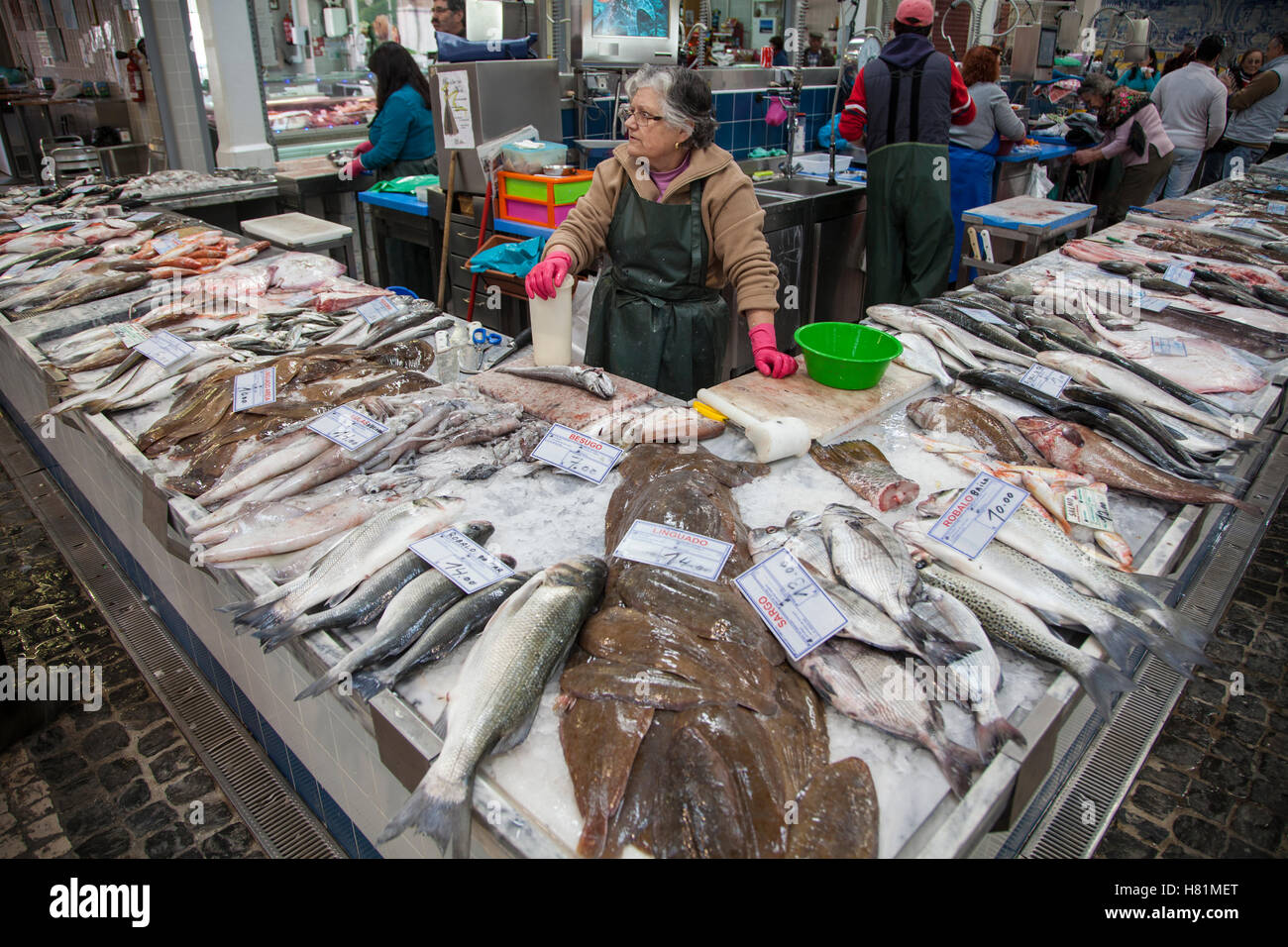 Seafood on the market in Setubal, Portugal, Europe Stock Photo - Alamy