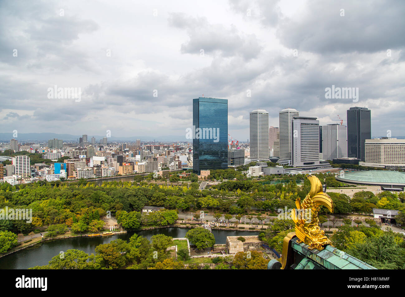 Panoramic view at Osaka, Japan. Osaka is known for its modern ...