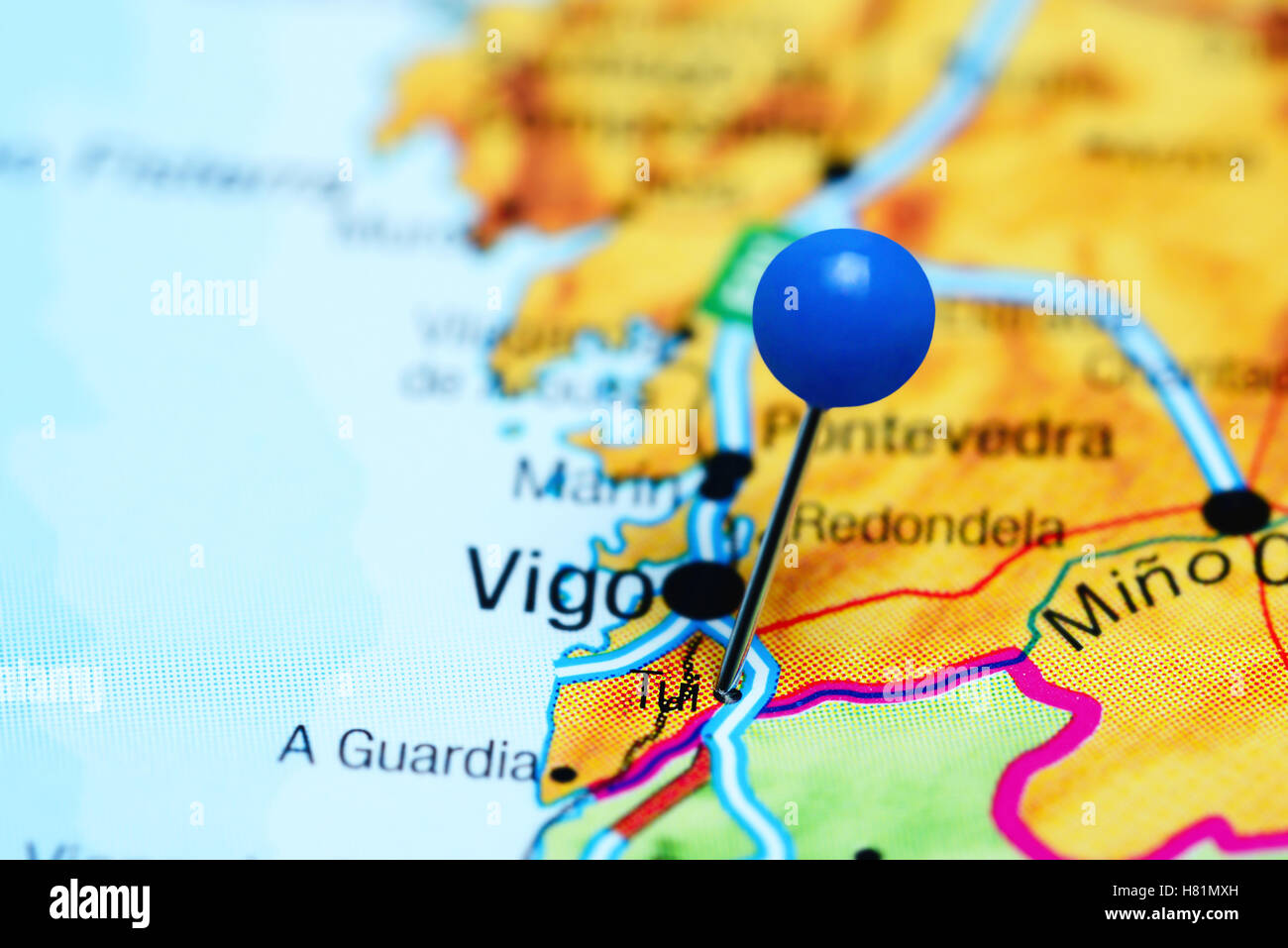 Tui pinned on a map of Spain Stock Photo - Alamy