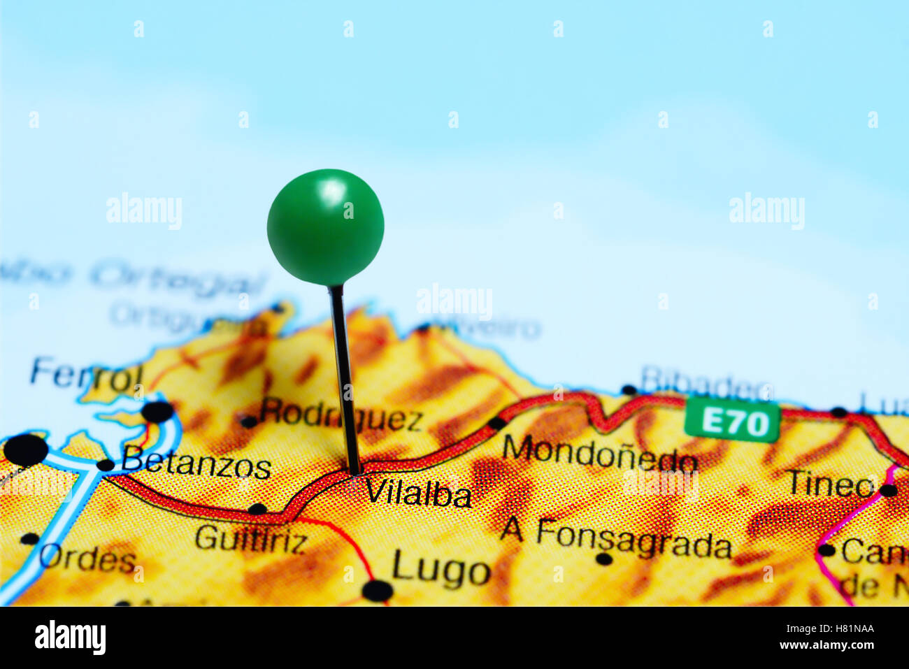 Vilalba pinned on a map of Spain Stock Photo - Alamy