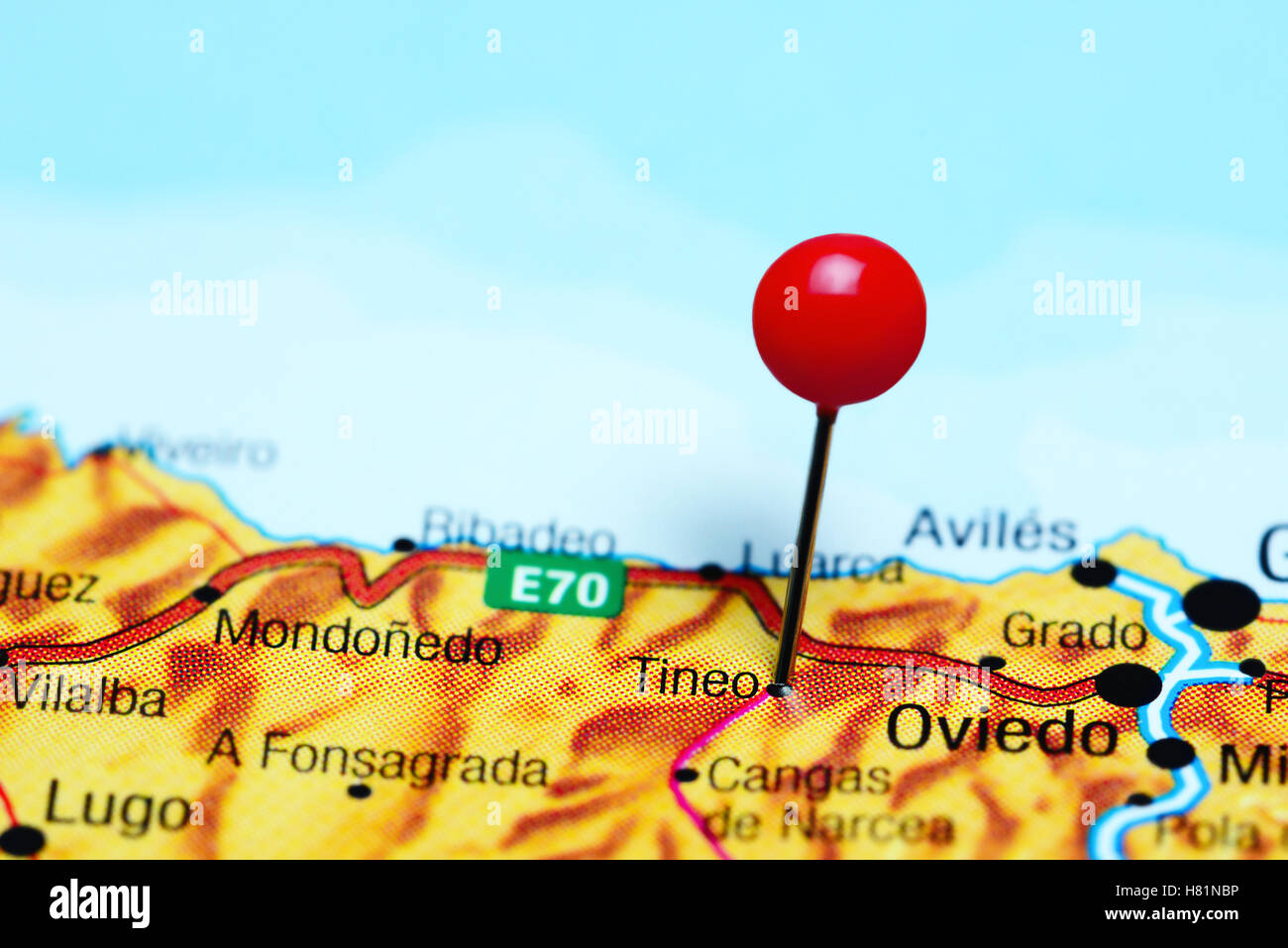 Tineo spain on a map hi-res stock photography and images - Alamy