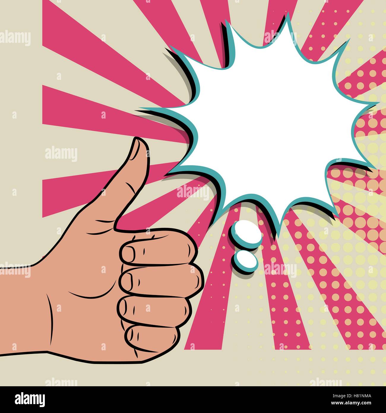 Hand sign comic retro pop art style white round bubble. Gestures okay ...