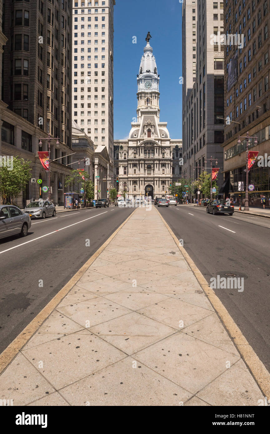 Philadelphia City Hall, from Broad Street, Philadelphia, Pennsylvania ...