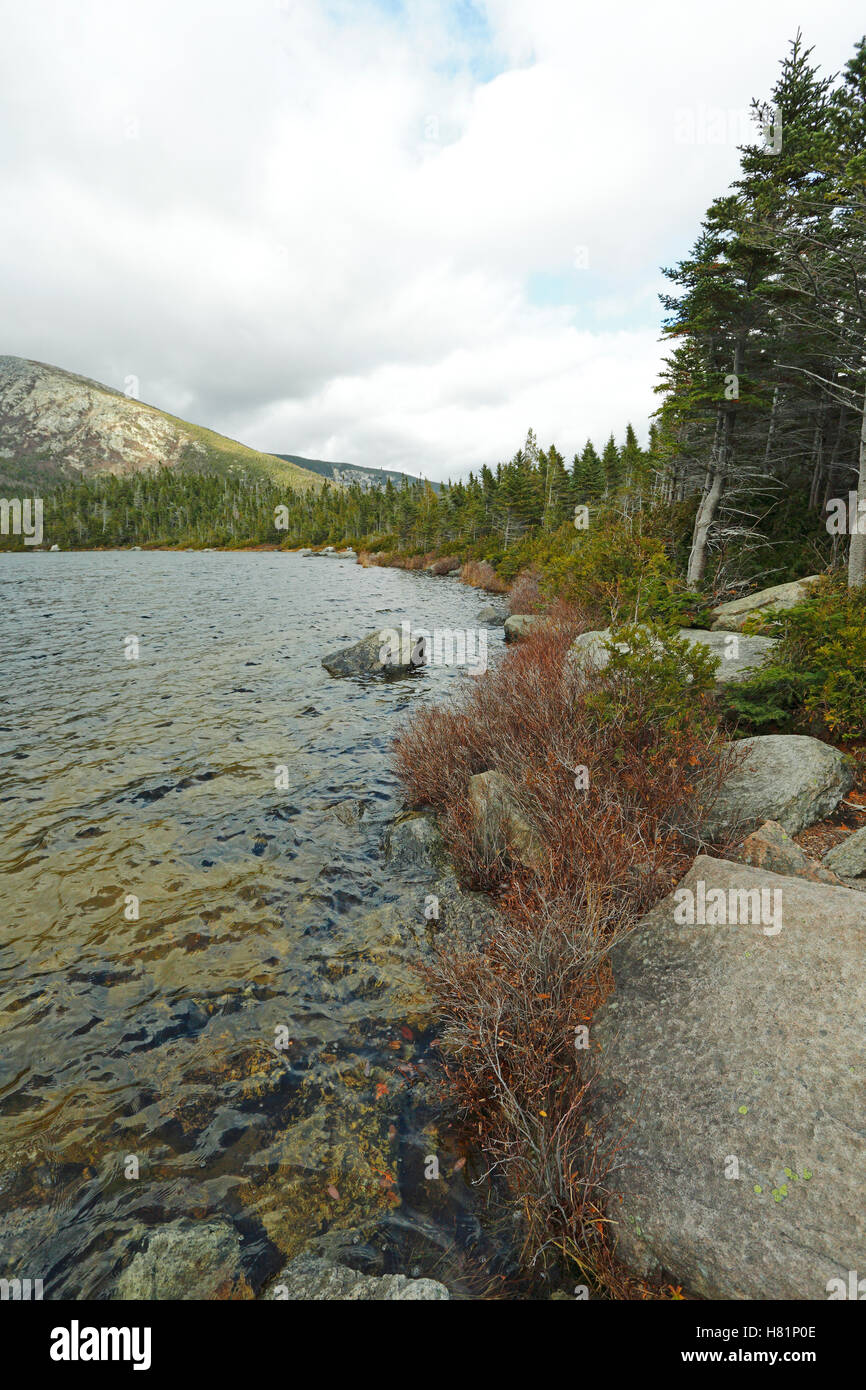 Basin Pond near Mount Katahdin on Chimney Pond Trail, Baxter State Park ...