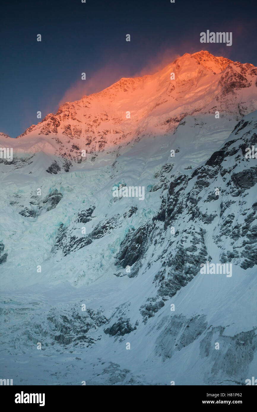 Caroline Face of Mount Cook at dawn from Ball Pass, Mount Cook National ...