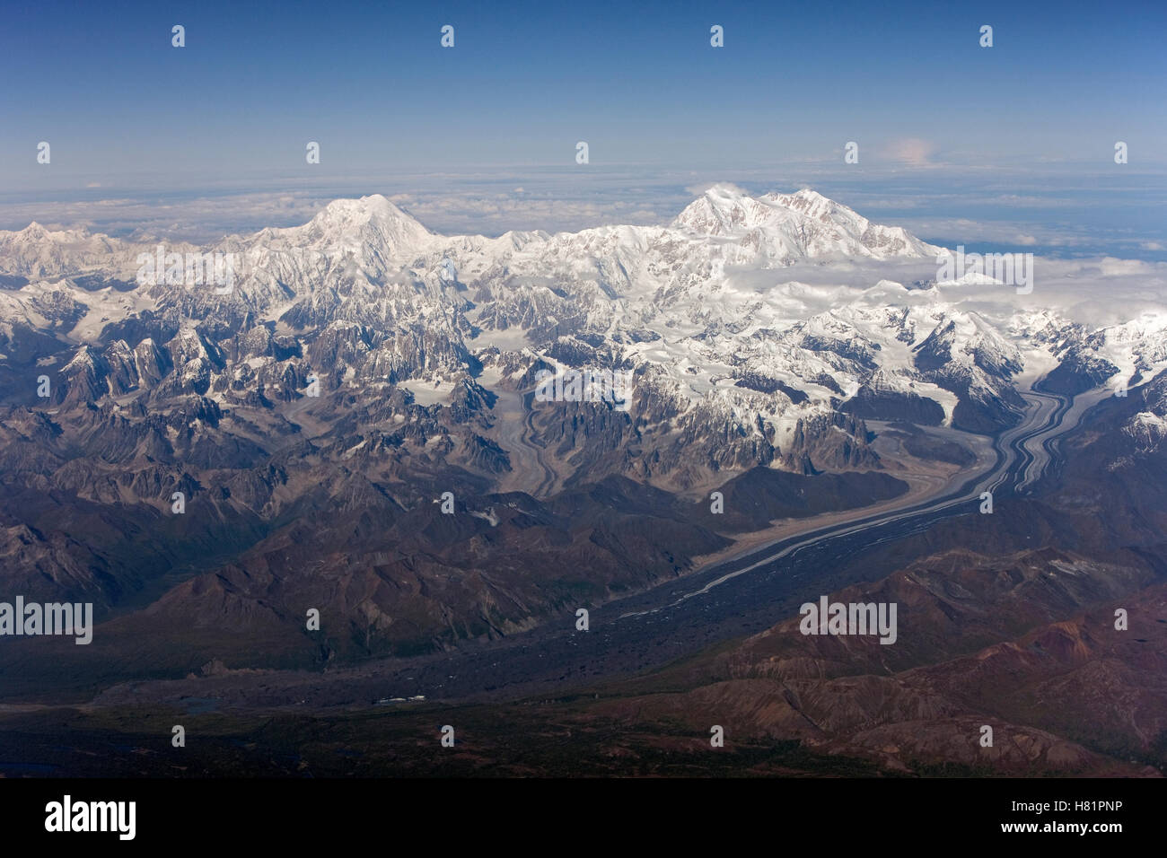 Mount Denali and Alaska Range, Denali National Park, Alaska Stock Photo ...