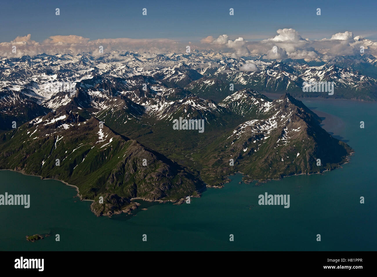 Mountain ranges along coast, Lake Clark National Park, Alaska Stock ...