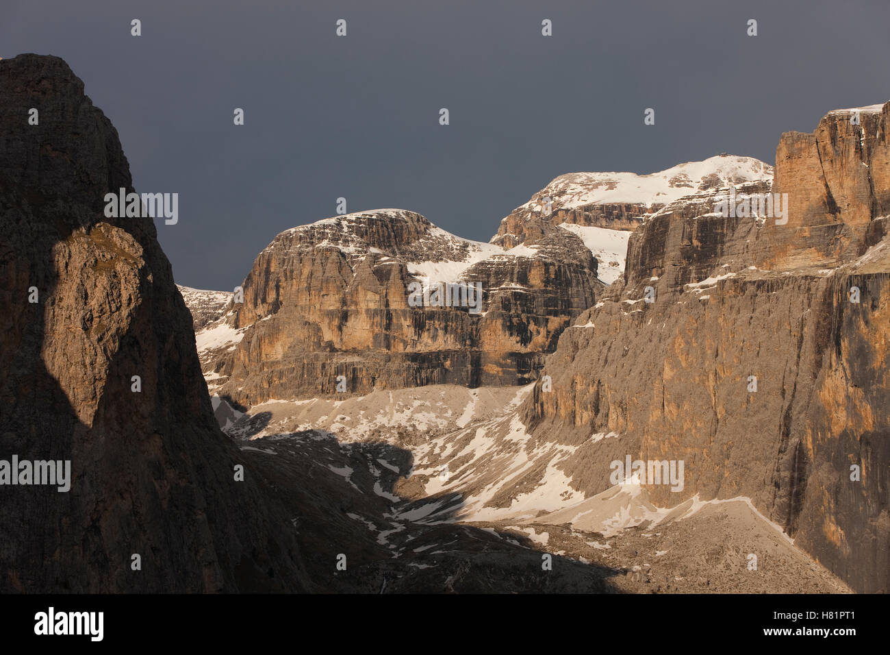 Canazei Valley and Fassa Valley with Sass Pordoi, Dolomites, Italy ...
