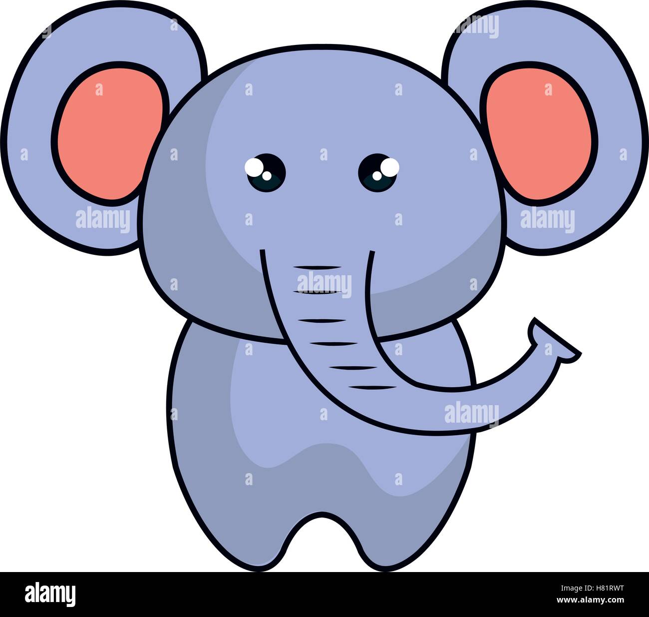 cute elephant animal kawaii style vector illustration design Stock ...