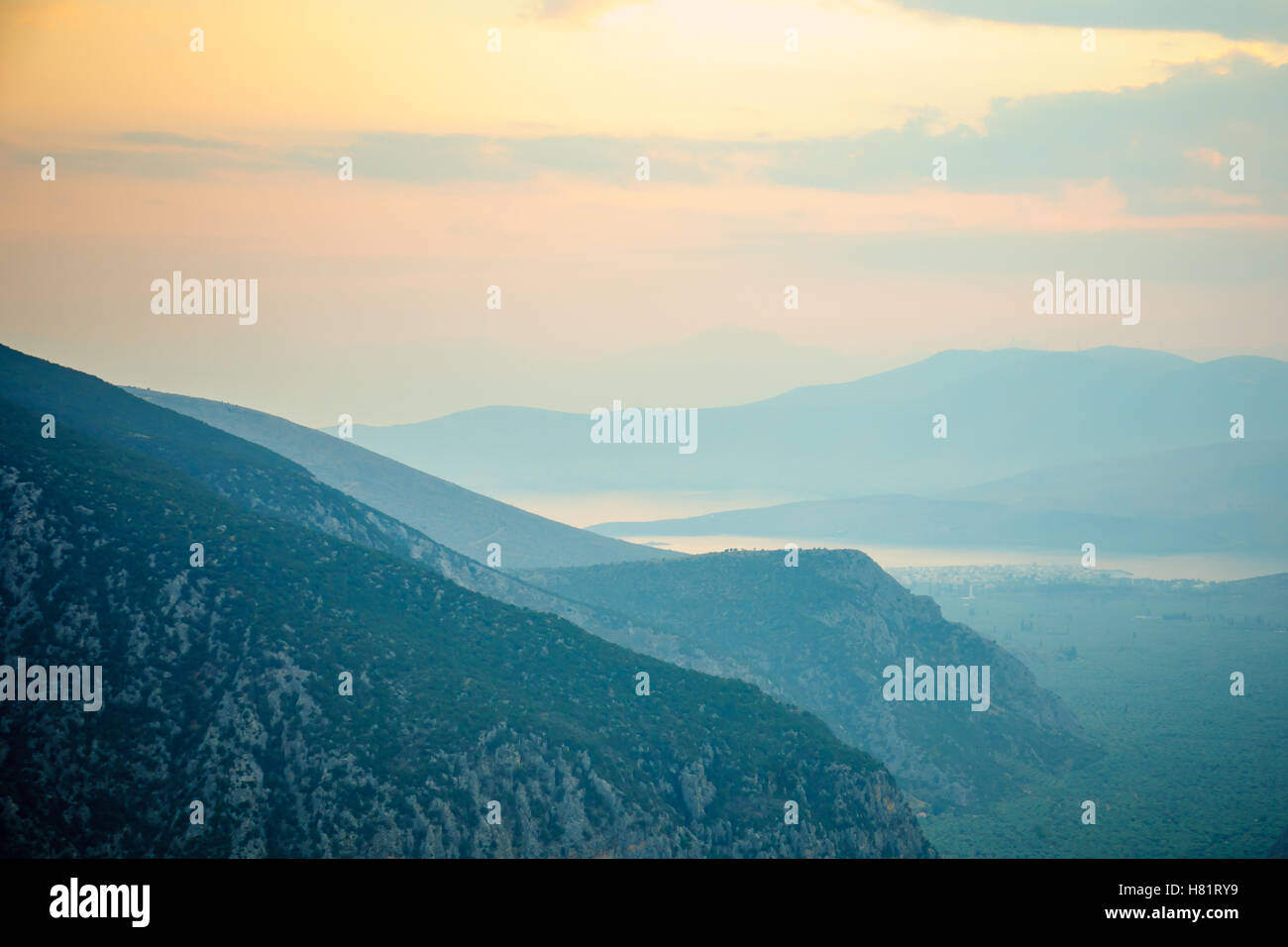 Delphi greece sunset hi-res stock photography and images - Alamy