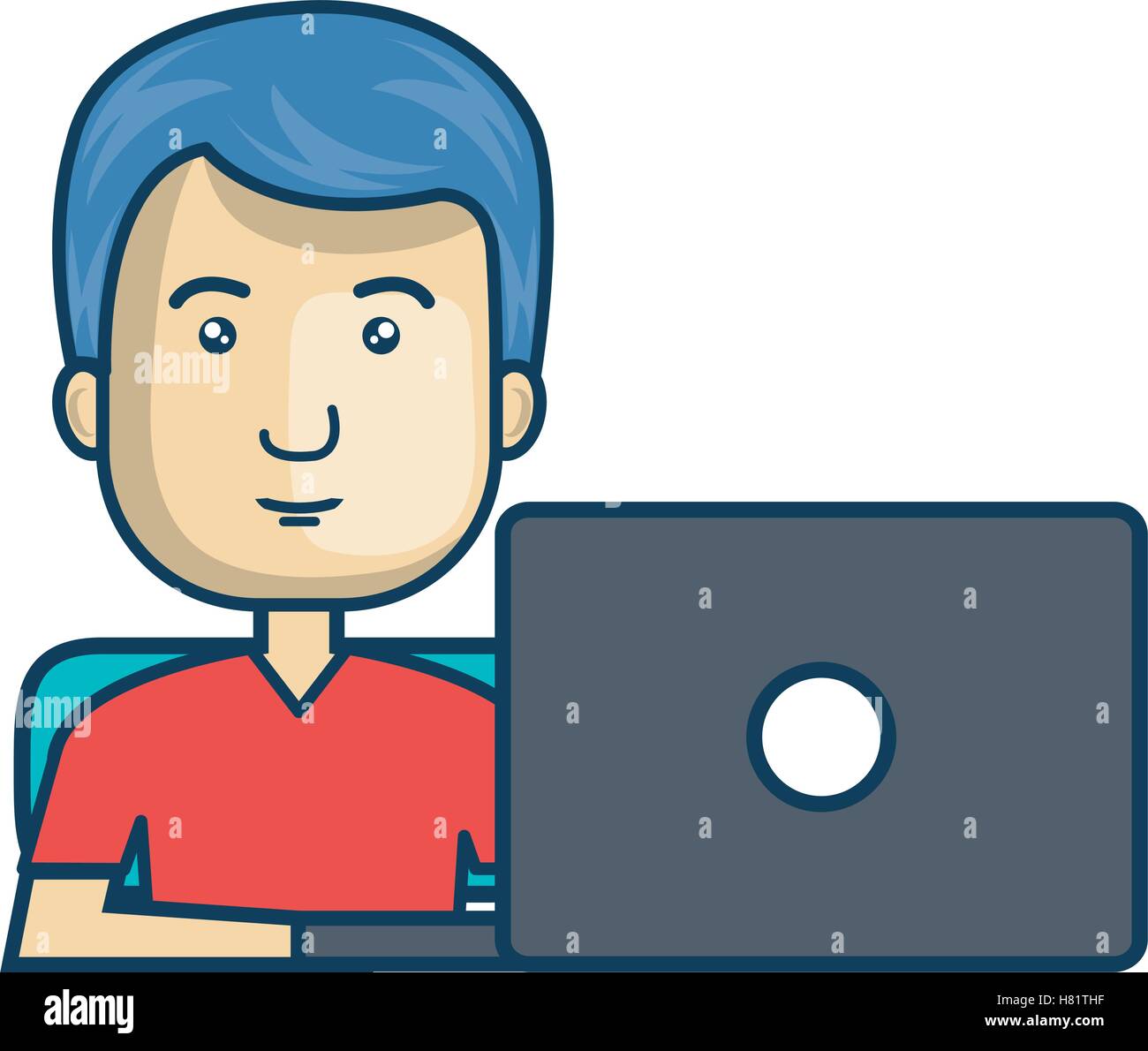 Avatar working on laptop vector hi-res stock photography and images - Alamy