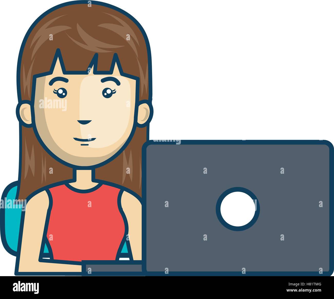 Avatar of a person working on laptop vector illustration design Stock ...