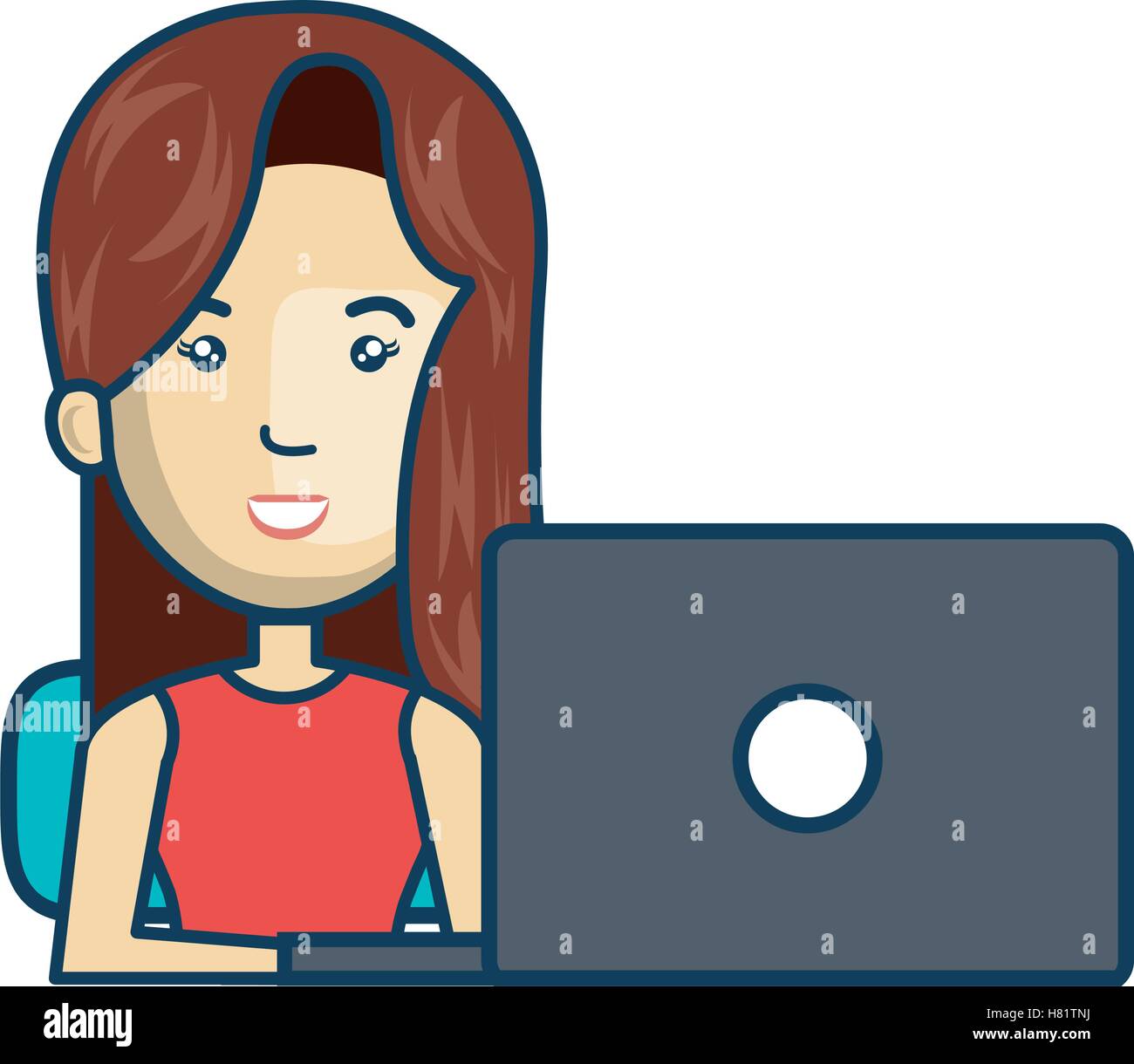 Avatar of a person working on laptop vector illustration design Stock ...