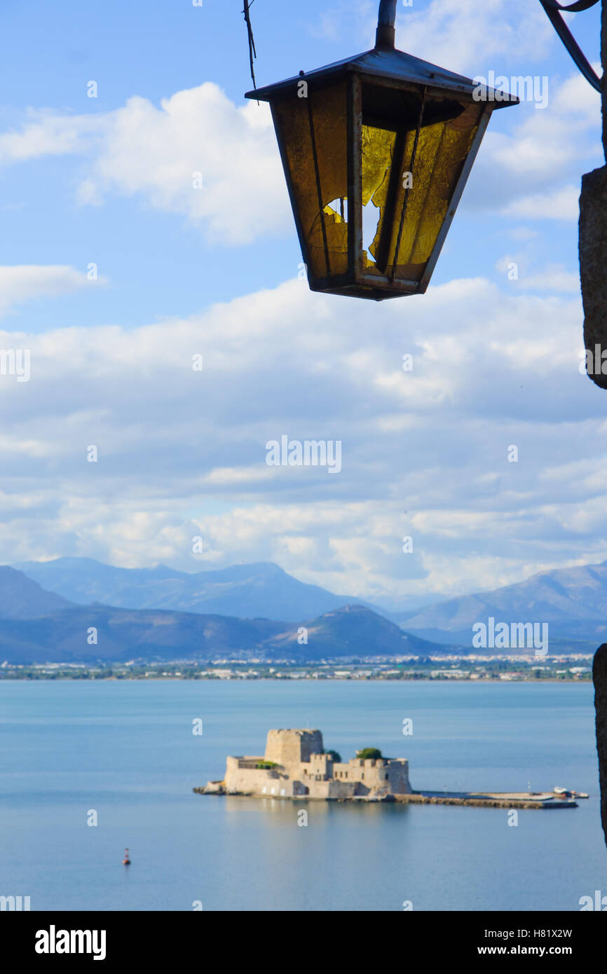 An old fortress island, in Nafplio, Peloponnese, Greece Stock Photo - Alamy