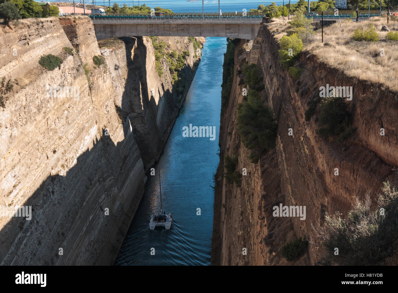 The Corinth Canal, Greece. The Corinth Canal is a canal that connects ...