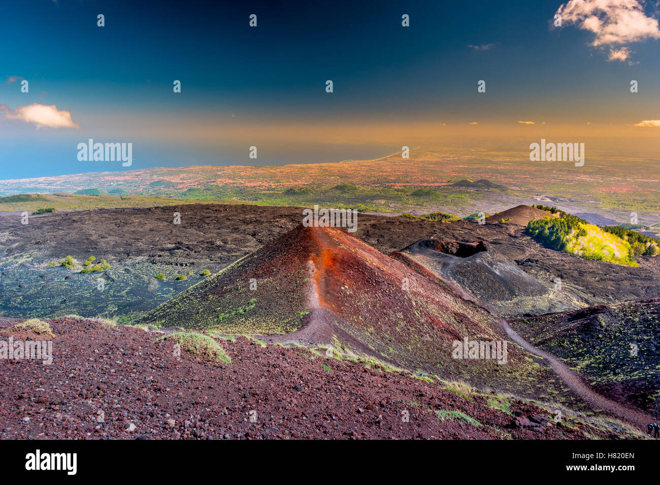 Landscape of Etna volcano, Sicily, Italy Stock Photo - Alamy