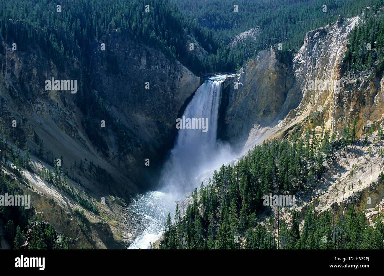 Upper Falls on the Yellowstone River in the Grand Canyon of the ...