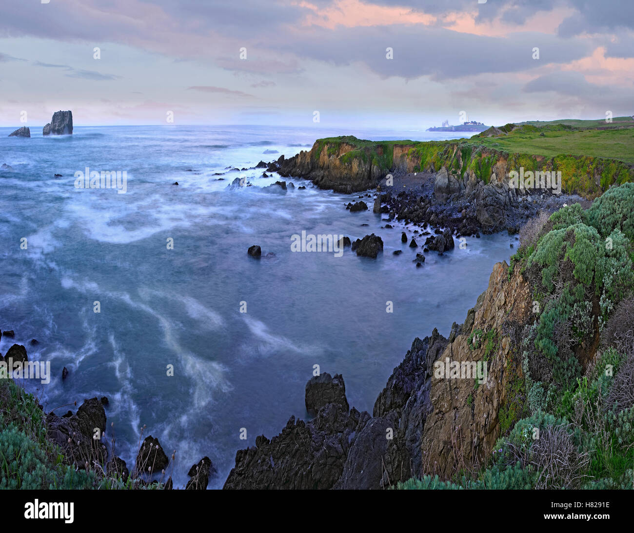 Coastal cliffs, Point Piedras Blancas, California Stock Photo - Alamy