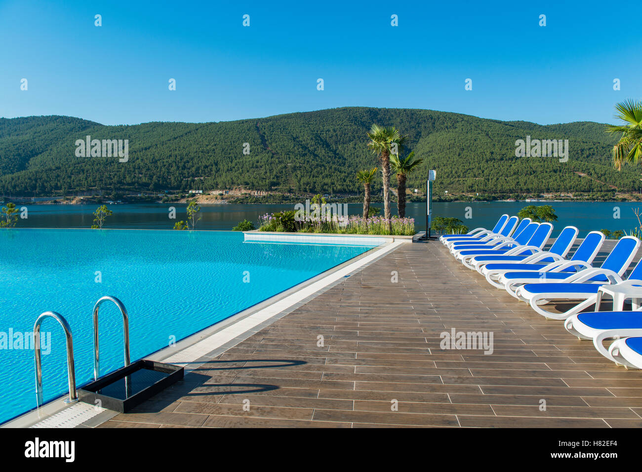 Nice swimming pool outdoors on bright summer day Stock Photo - Alamy