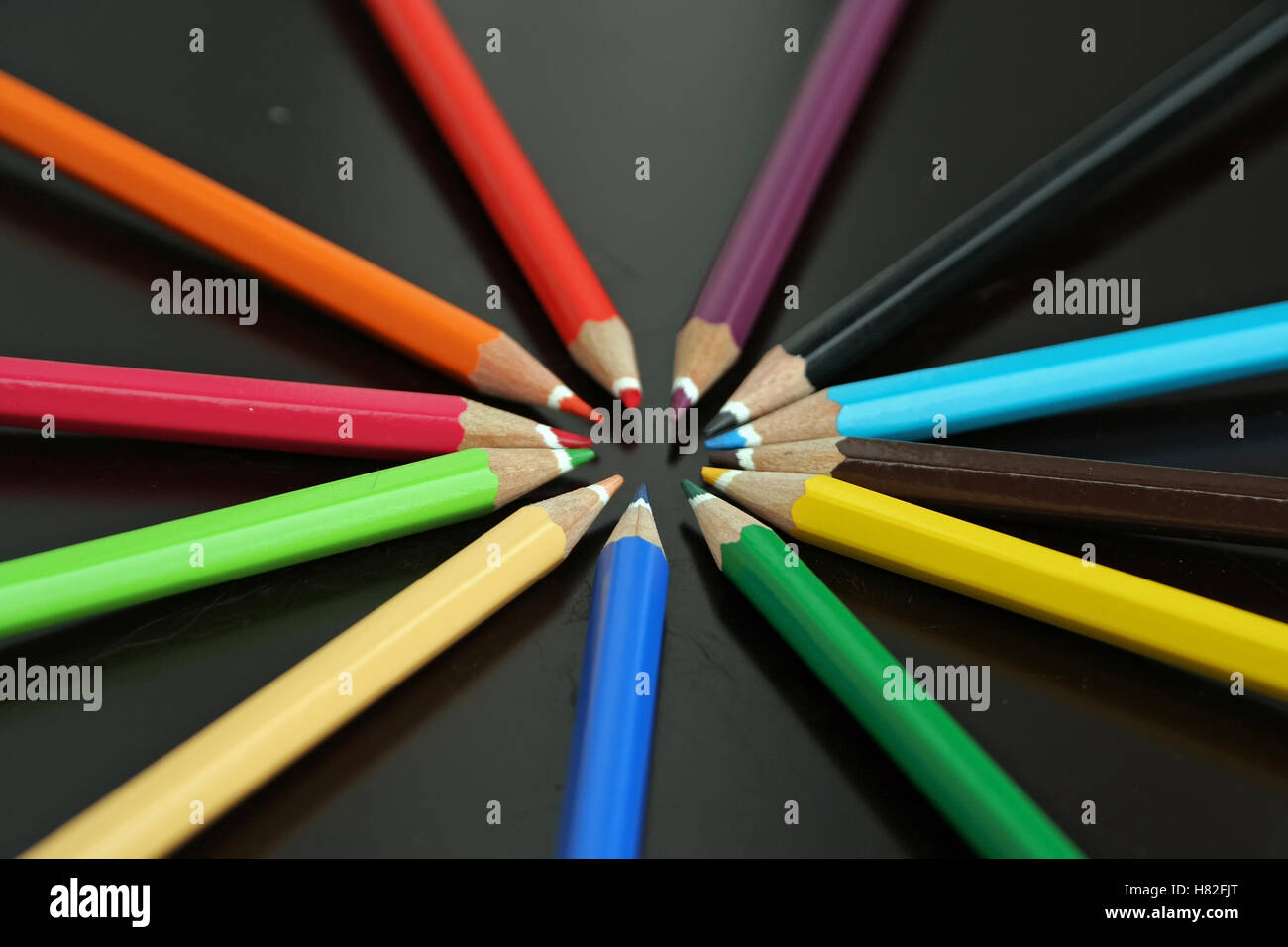 Crayon colors. Drawing crayons. Wooden crayons Stock Photo - Alamy
