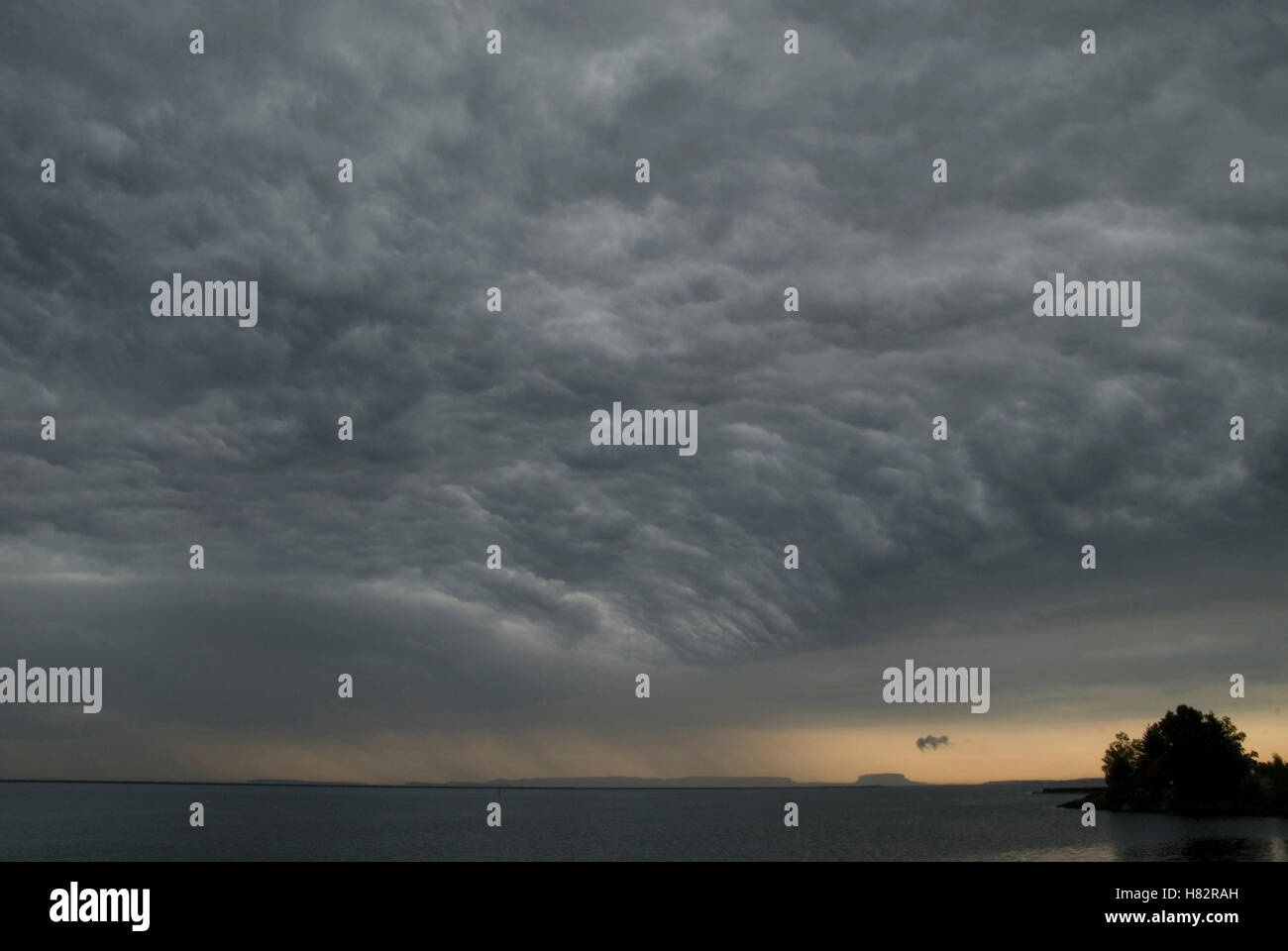 Rain over ocean, Thunder Bay, Canada Stock Photo - Alamy