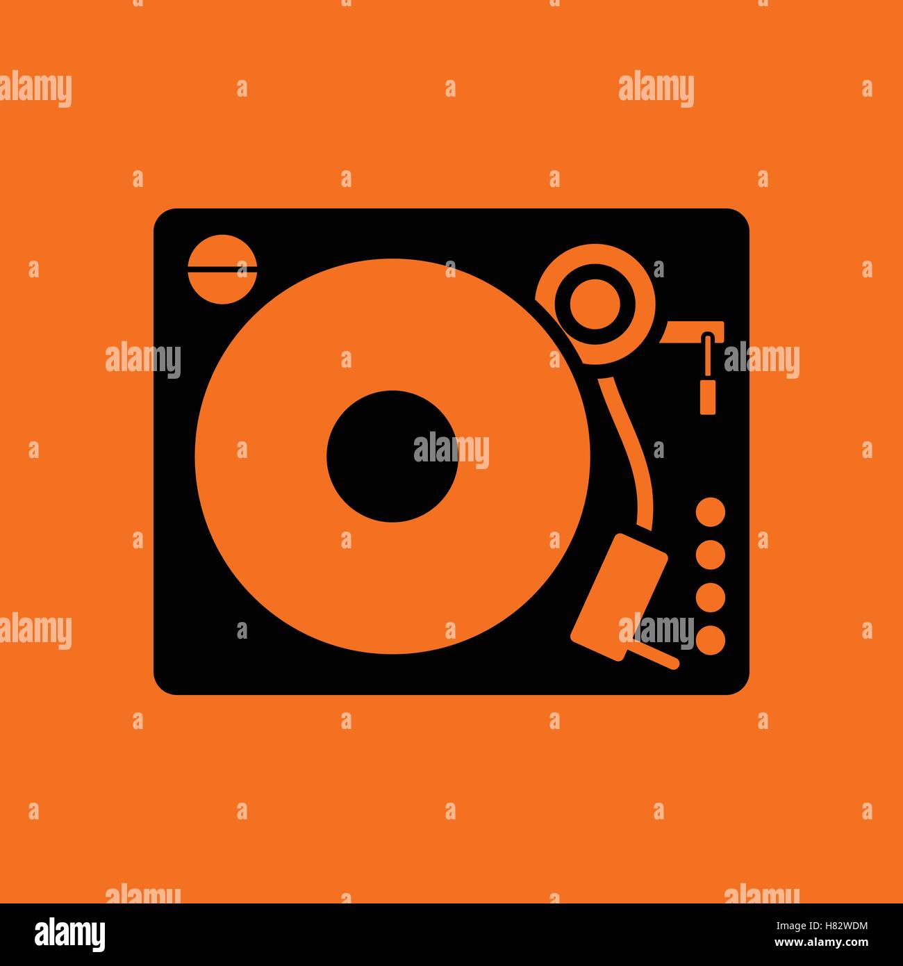 Orange record player Stock Vector Images - Alamy