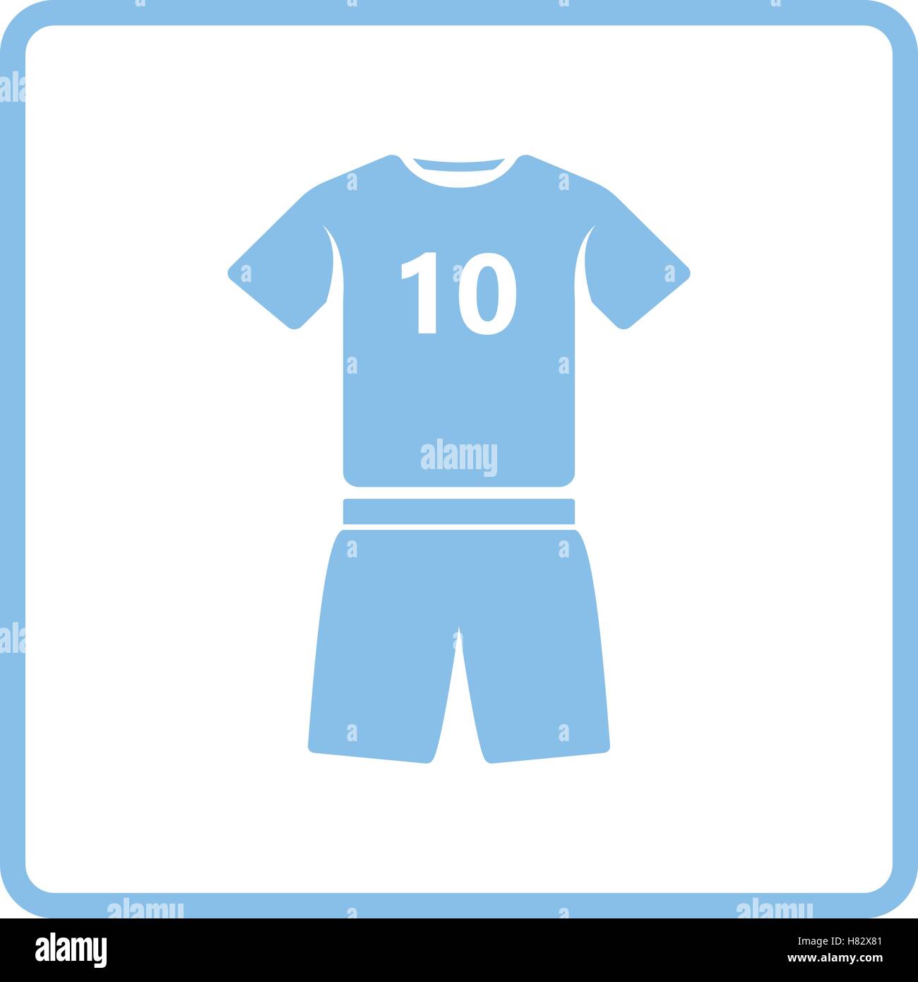 Soccer uniform icon. Blue frame design. Vector illustration Stock ...
