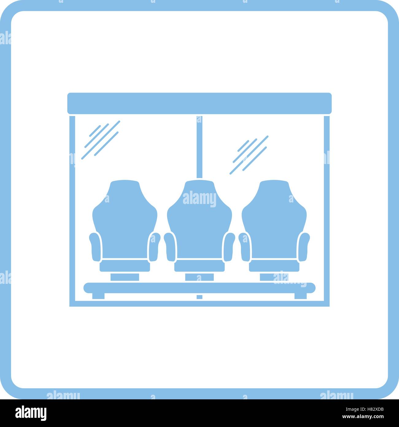 Soccer player's bench icon. Blue frame design. Vector illustration ... Soccer player's bench icon. Blue frame design. Vector illustration ...